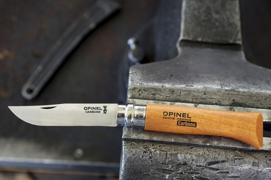 Opinel N°08 Carbon + Sheath - Ahşap Kutulu ve Kılıflı Karbon Çelik Çakı ...