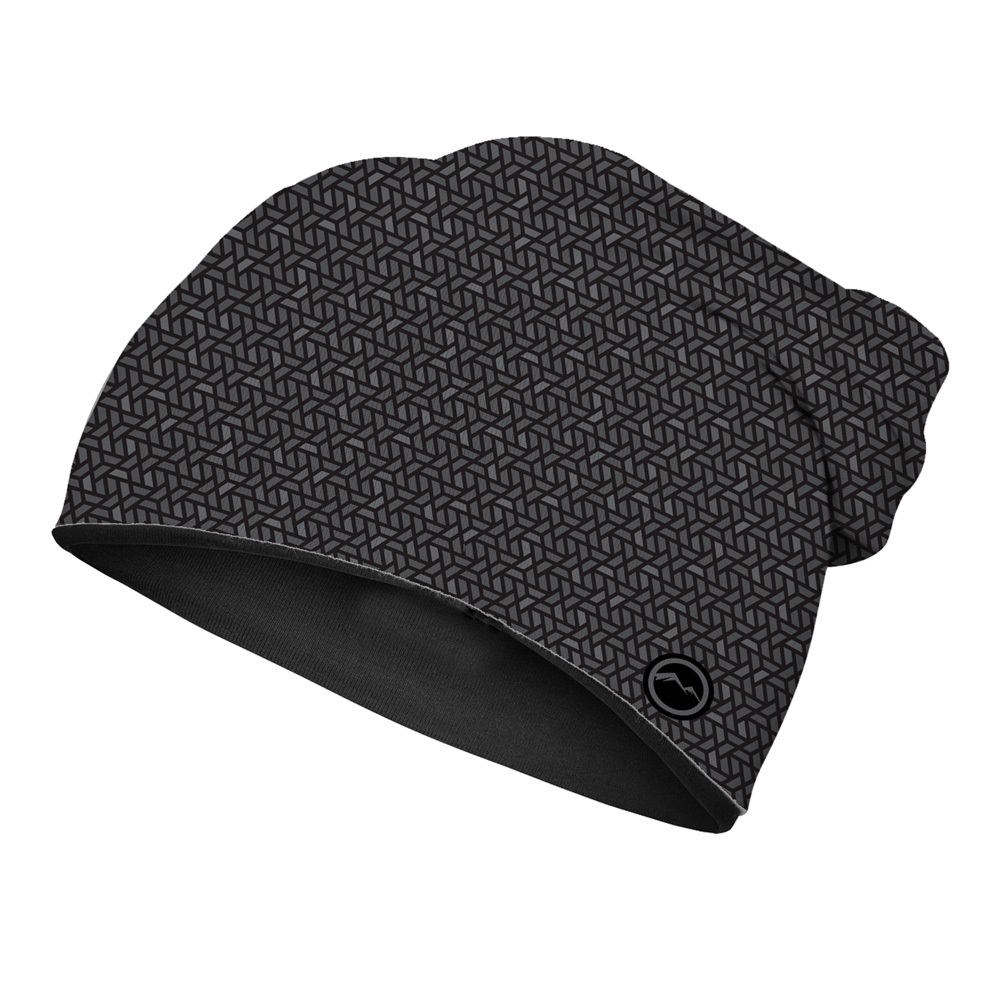 Blackgram/Solid Black Reversible Beanie - Microfiber Çift Taraflı Bere